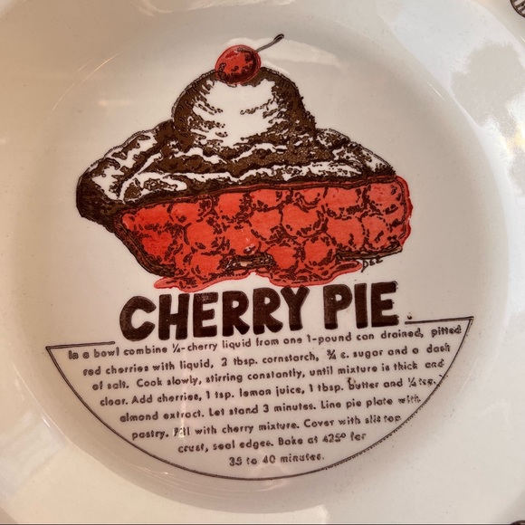 Kitchen | Vintage Cherry Pie Plate Ceramic Dish 197s | Poshmark